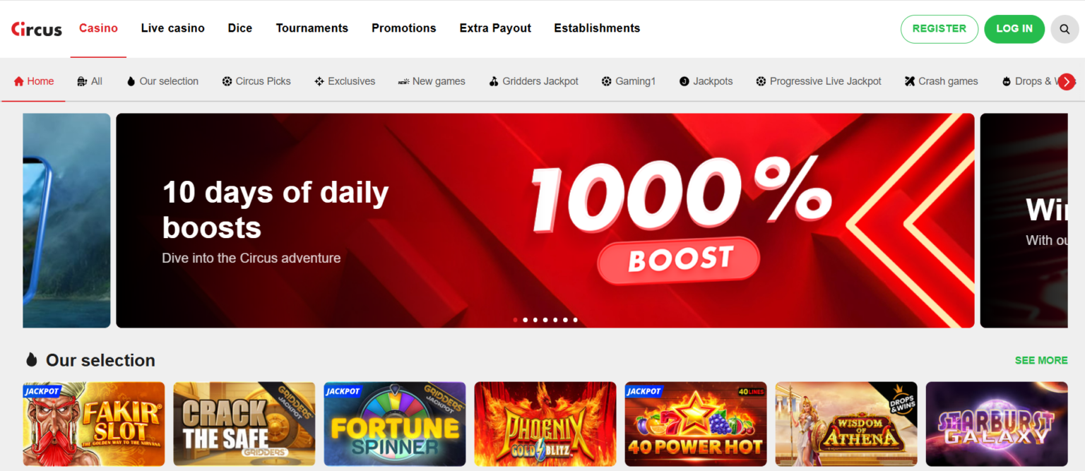 Circus Casino - Jouez et gagnez gros dès aujourd'hui